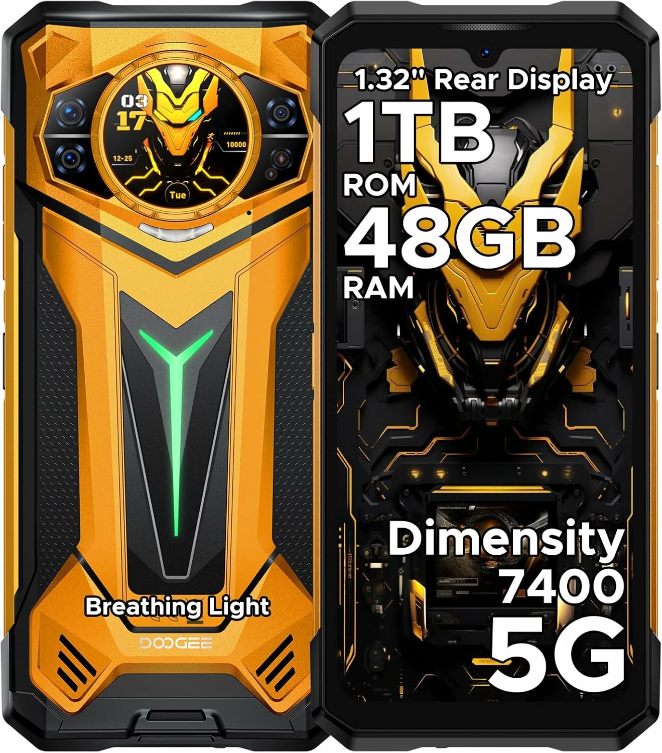 Ультрапрочный телефон DOOGEE S200 5G, Android 15, 48 (12+36) ГБ, 1 ТБ памяти, 11000 мАч, 6,72 дюйма