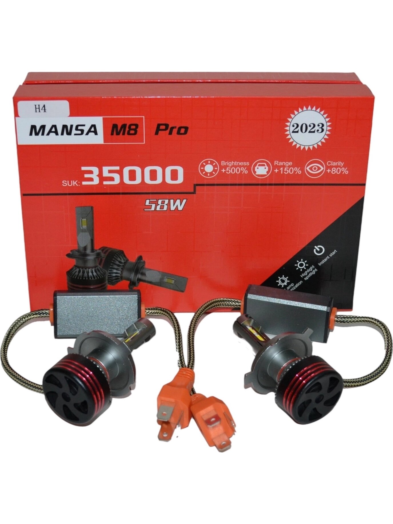 Комплект светодиодных ламп Автостор BCS-E8pro H4, 45W, 6500K