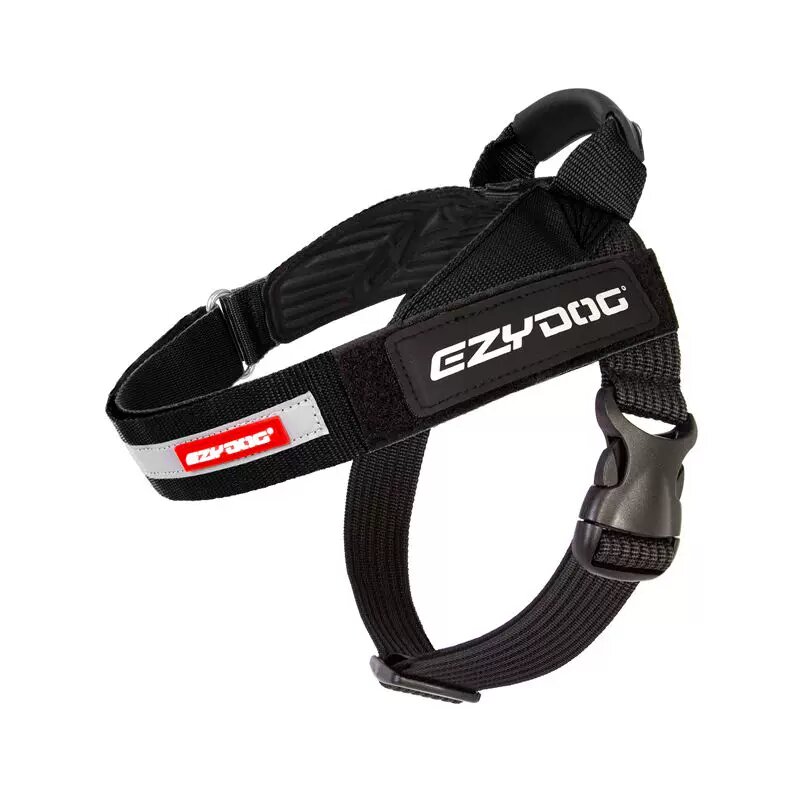 EZYDOG Собачье ошейник с отражающей полосой, регулируемый грудь 52-66см, черный, размер S