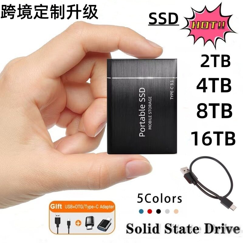 Портативный SSD 6 ТБ, интерфейс Type-C 3.1, высокая скорость, синий