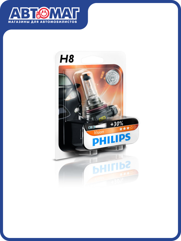 Лампа H8 12V 35W 12360 блистер (1шт), PHILIPS-12360B1