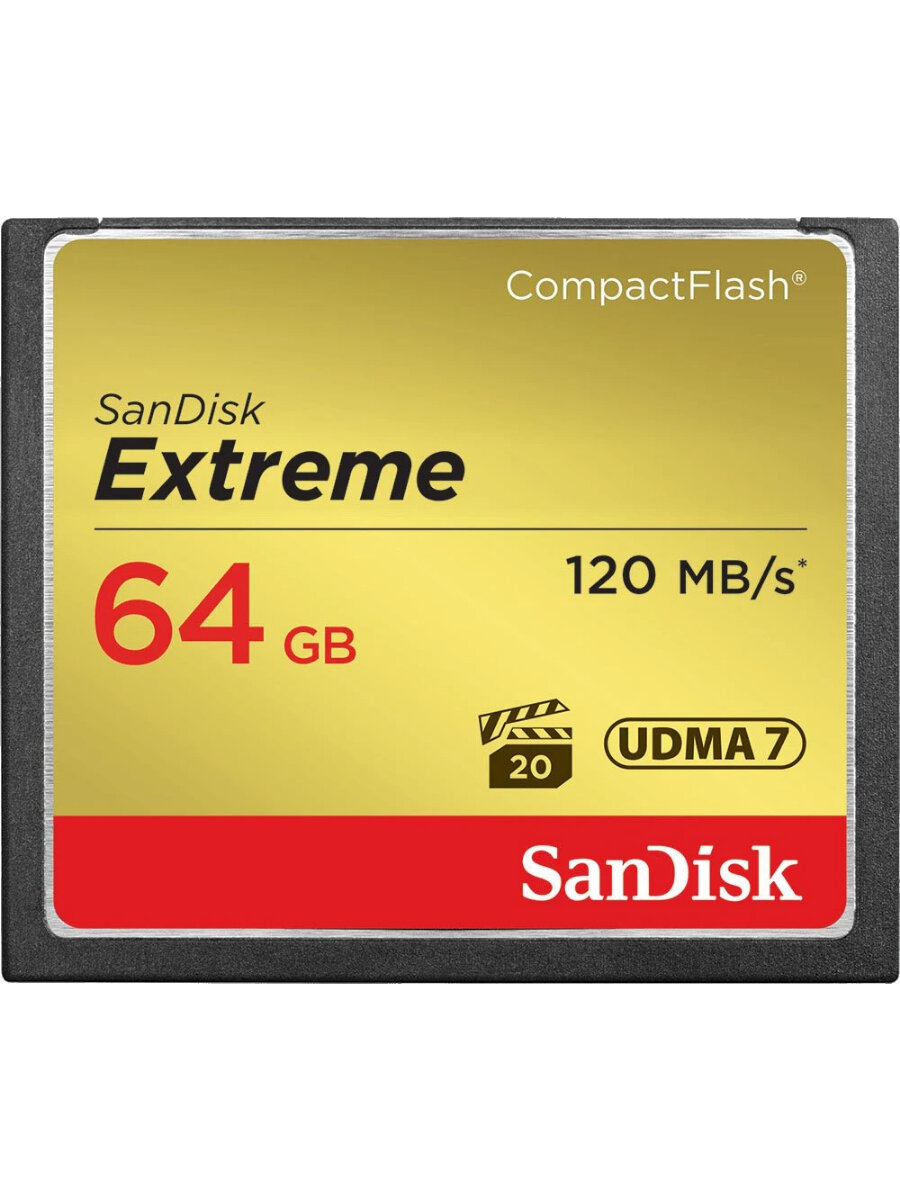 Карта памяти SanDisk SDCFXSB-064G-G46 64GB CF, скорость чтения 120 МБ/с