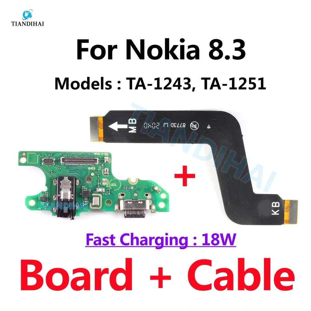 Для Nokia 8.3 5G: USB-разъем для зарядки, порт зарядного устройства, основная For 8.3 USB Main