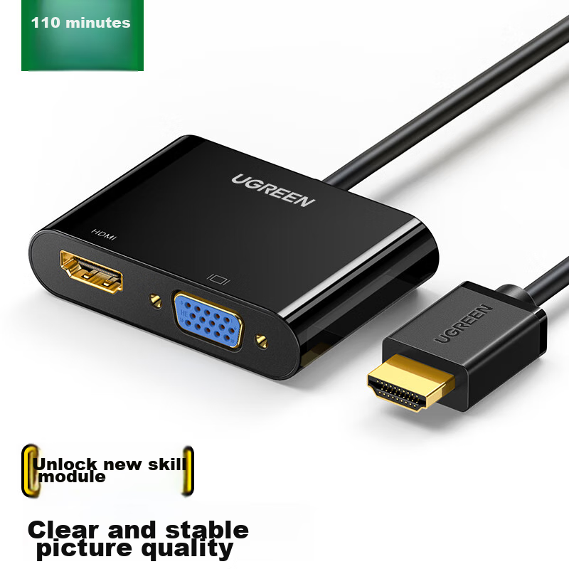 UGREEN HDMI в VGA/HDMI разветвительный конвертер 4K двойной вход адаптер для ПК ноутбука ТВ монитора проектора