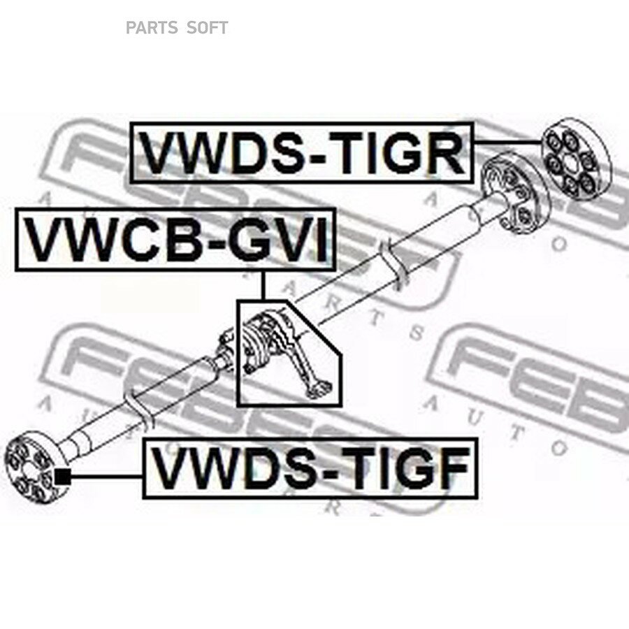 FEBEST VWCB-GVI подшипник карданного вала подвесной!\ Audi A3 04-13