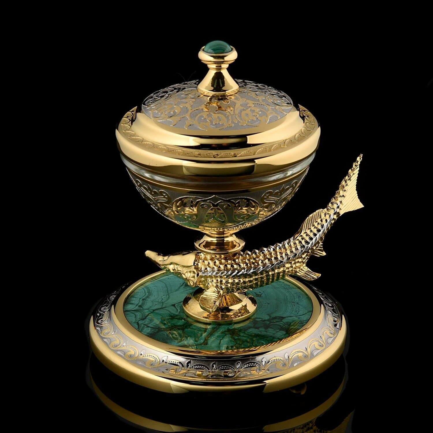 0044348 Златоуст икорница Малахит в П/У