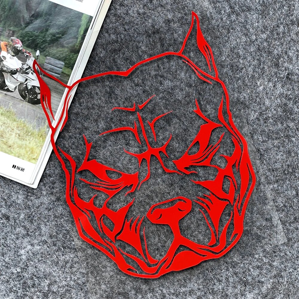 Наклейка на мотошлем Bulldog, красная, Reflective Red