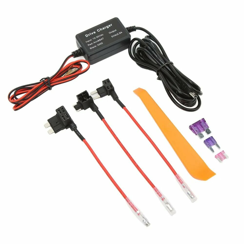 Комплект для подключения видеорегистратора, мини-адаптер USB с высокой степенью защиты 12 В 30 В на 5 В, широкий диапазон для зеркальной камеры, GPS-навигатора, радар-детектора