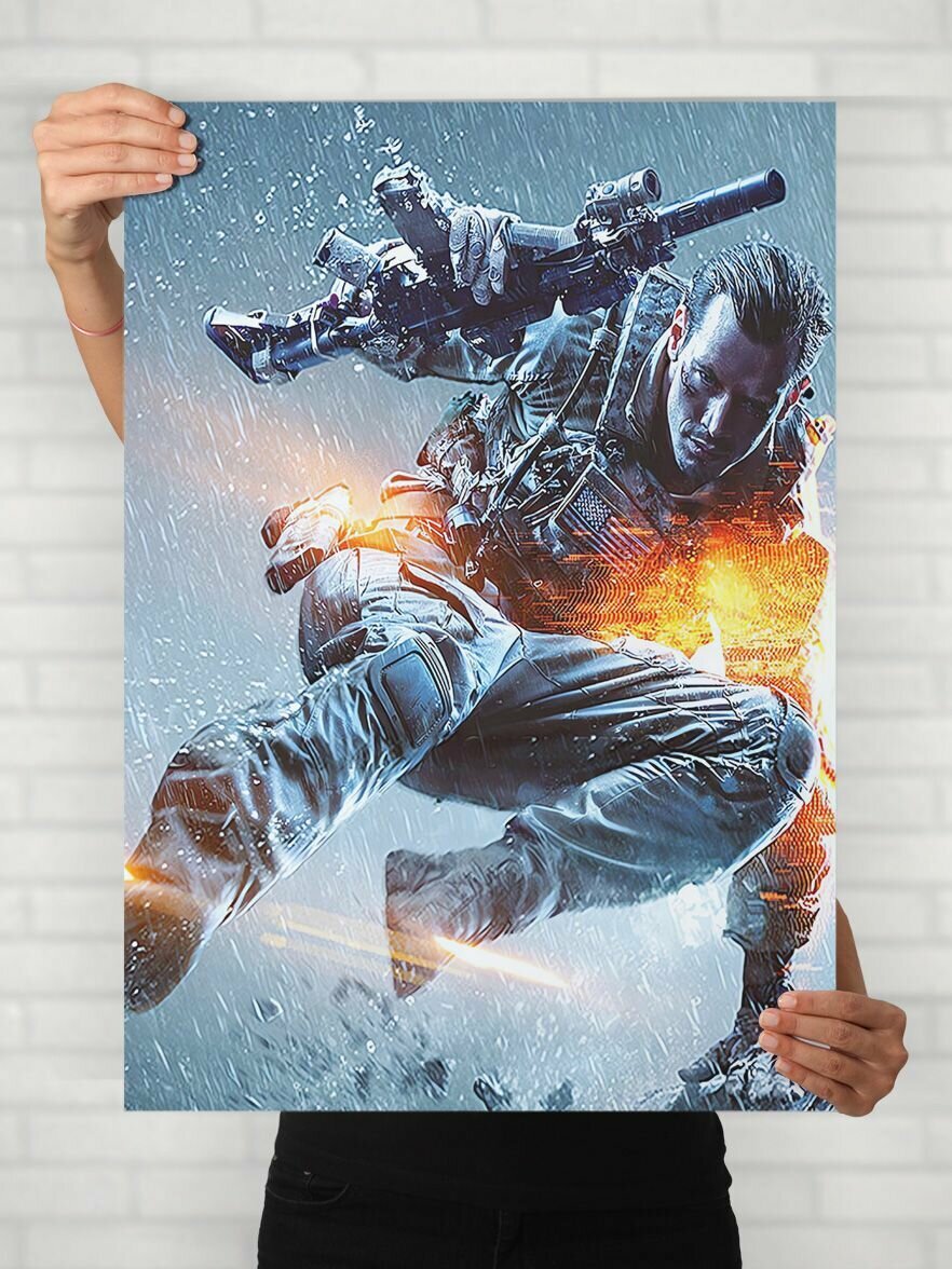 Плакат на стену для интерьера Батлфилд (Battlefield 4 - 6) - Постер по компьютерной игре формата A2 (42x61 см)