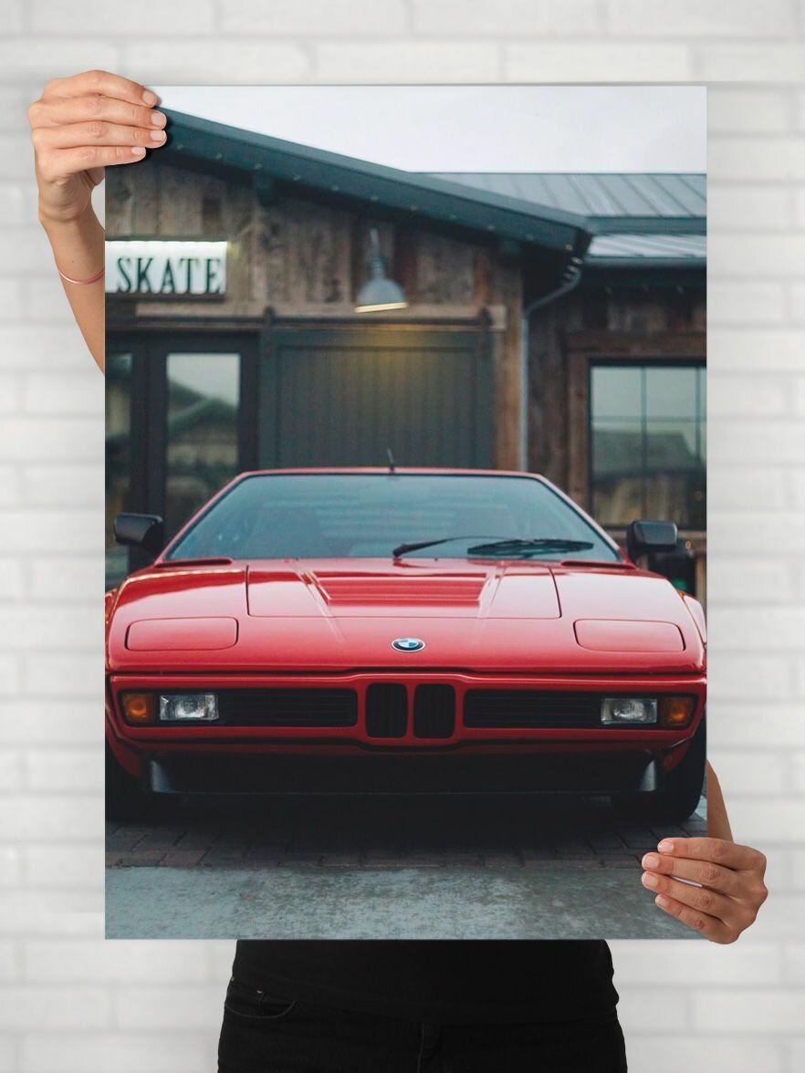 Плакат на стену для интерьера Легенды Авто (БМВ M1 - BMW M1 1) - Постер по машине формата A1 (61x84 см)