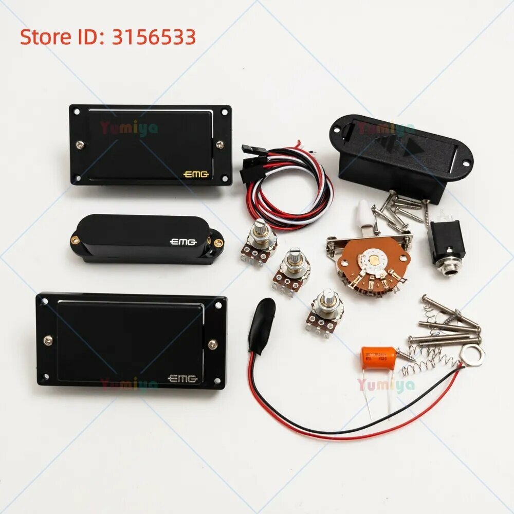 Гитарные звукосниматели EMG Активные звукосниматели Humbucker HSH Потенциометр Аксессуары для гитары Черный