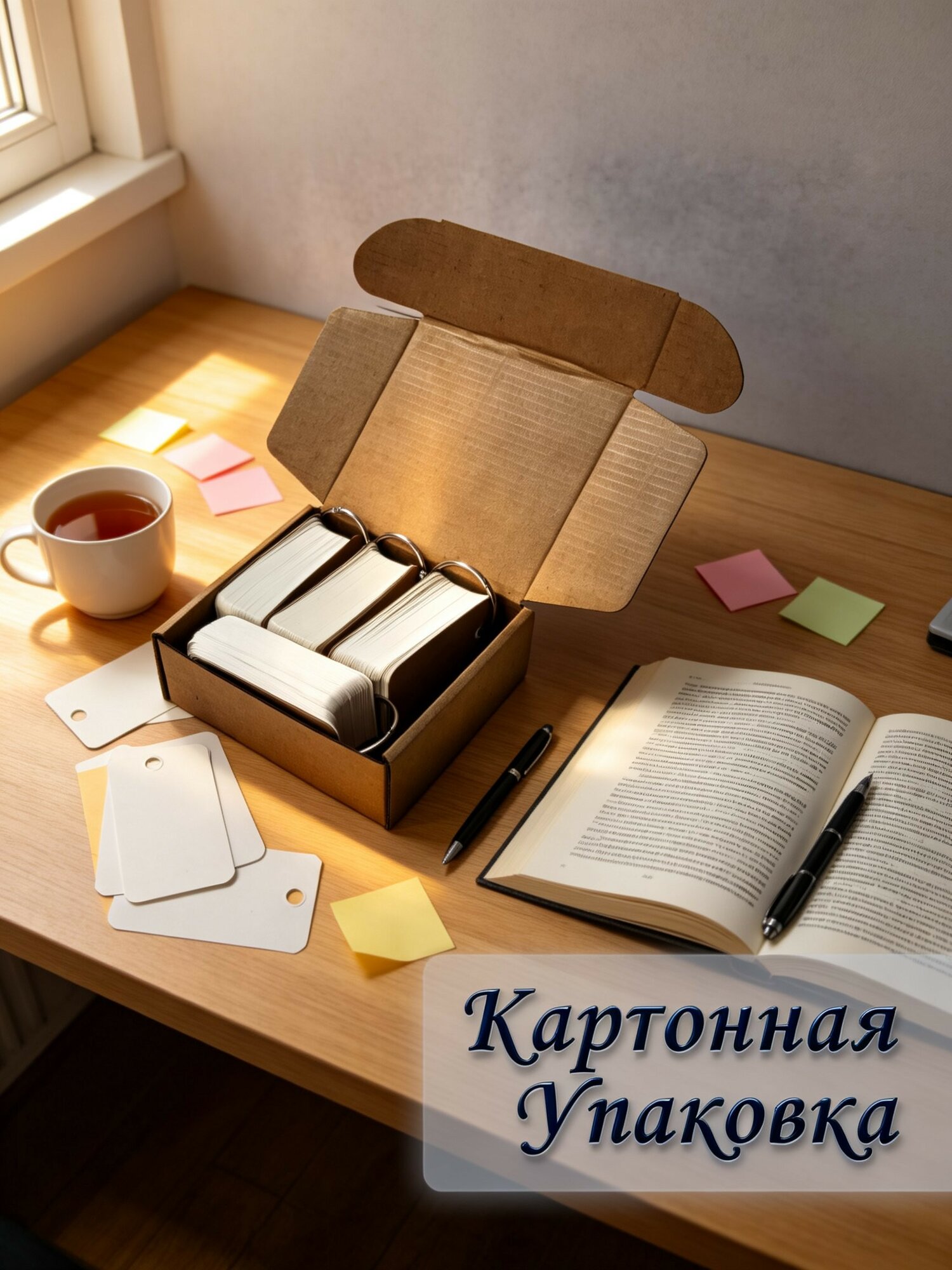 Флеш-карточки для изучения иностранных слов и терминов, бумажные индексные на металлическом кольце 4 комплекта по 95 штук для запоминания и повторения