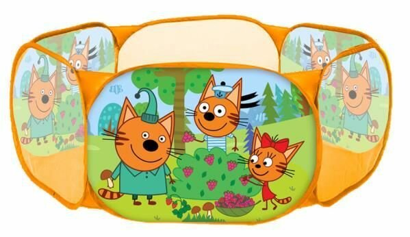 Манеж игровой с котиками 108х108х38 см, в пакете