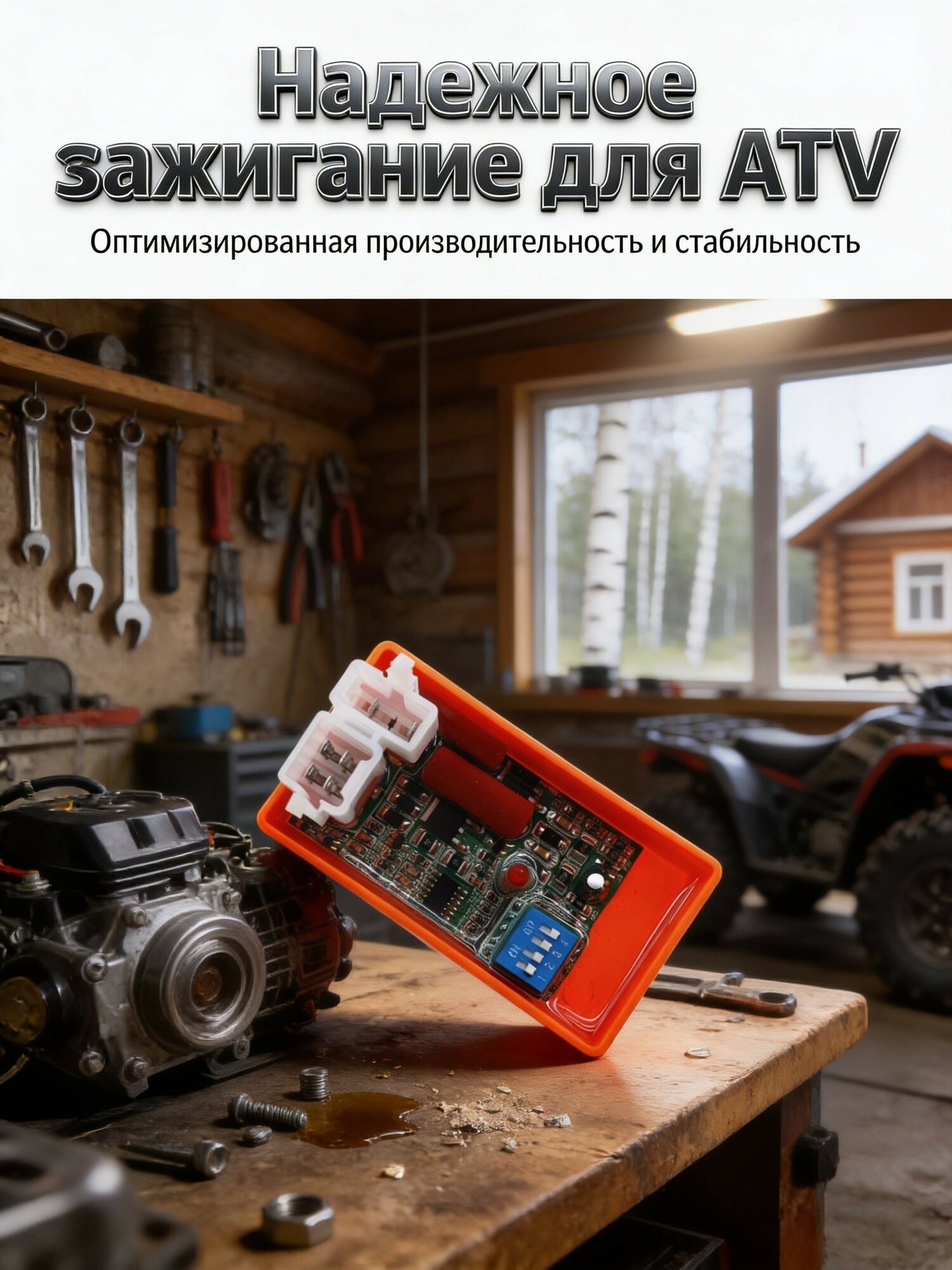 6-контактный блок CDI для квадроциклов, байков, картингов и мотоциклов/мопедов 110-300 куб. см, двойной выход, ABS