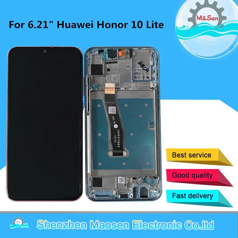 Оригинальный M & Sen 6,21 дюйма для Huawei Honor 10 Lite HRY-LX1/LX2, зеркальный ЖК-экран Red Frame