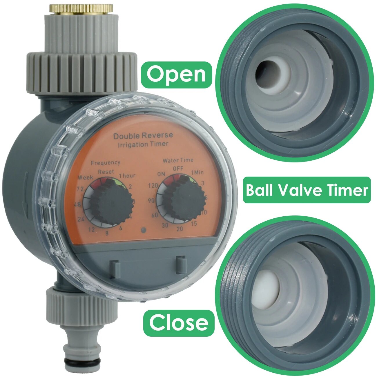 Таймер для полива Ball Valve Timer, зеленый