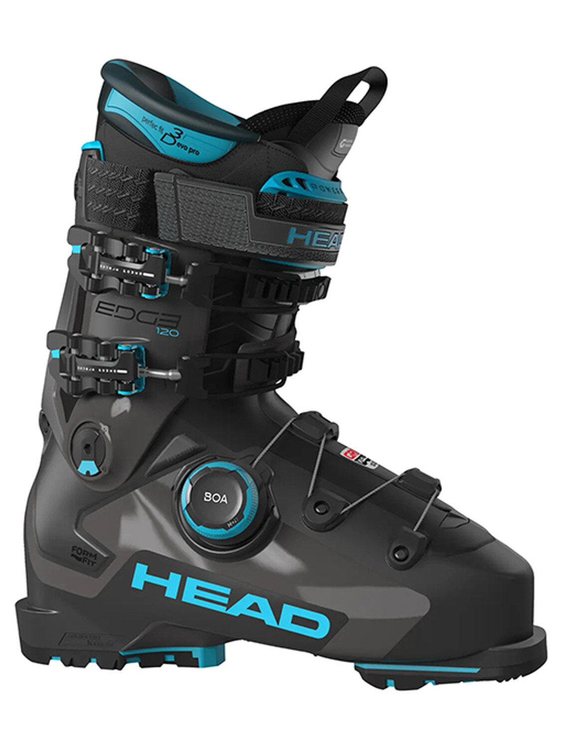 Горнолыжные ботинки Head Edge 120 HV GW BOA Anthracite/Speed blue 25/26 , для мужчин , черный