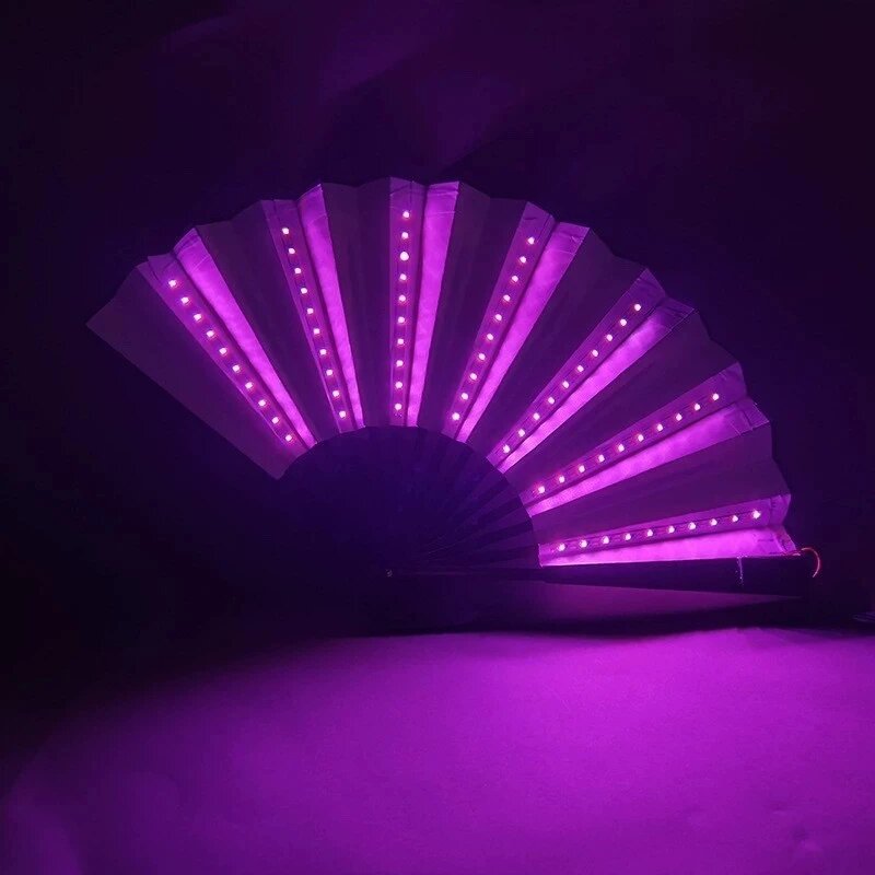 Светодиодный складной веер фиолетовый pink
