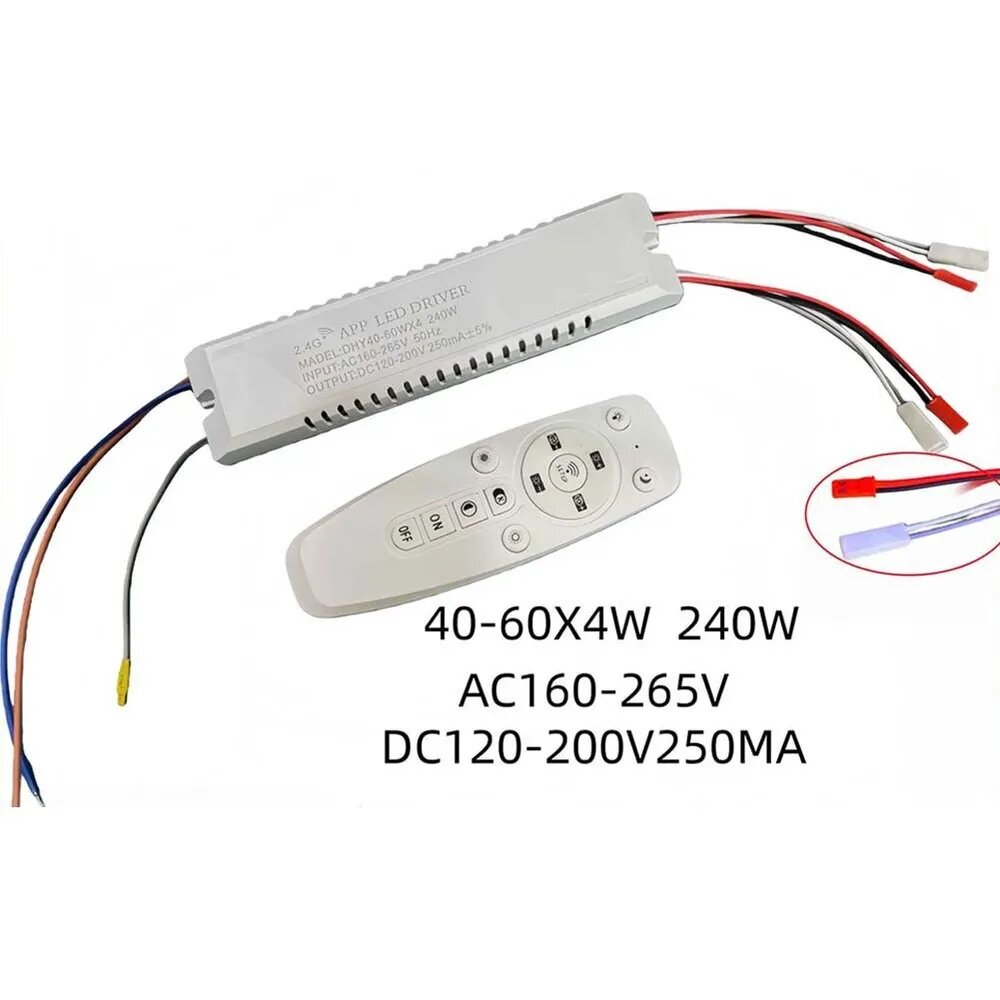 APP дистанционное управление светодиодным драйвером 2.4G блок питания 40W-60Wx4 для регулируемой люстры