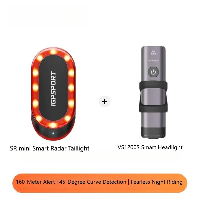 IGPSPORT SR mini Radar Tail Light + VS1200S