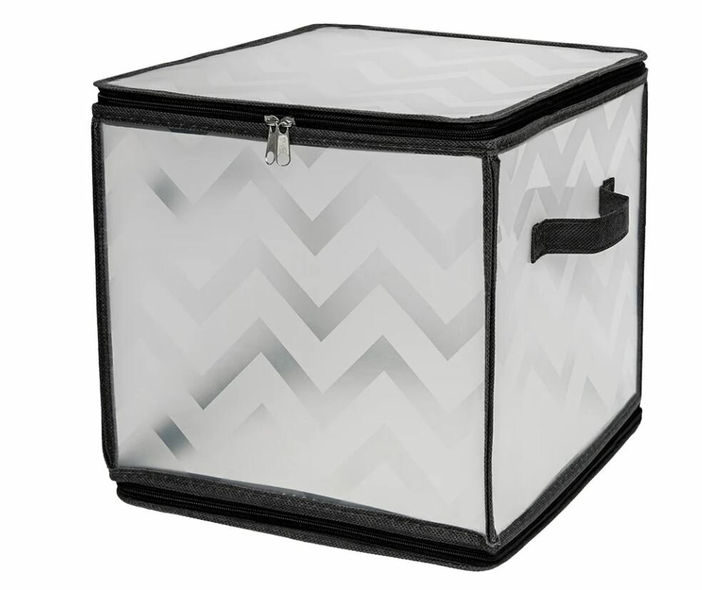 Короб складной на молнии "Зигзаг" HANDY HOME, Д300 Ш300 В300, серый ESH23 SL