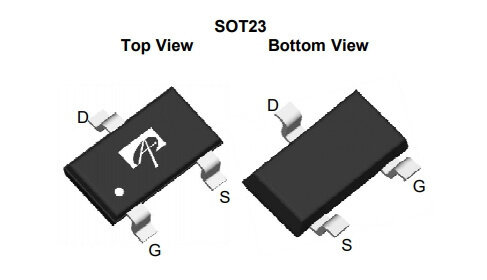 Микросхема AO3419L P-Channel MOSFET 20V 3.5A SOT23