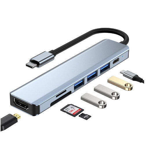 Разветвитель тип-Си 5 в 1 с поддержкой HDMI 4K и портами USB для ноутбука Mac Windows универсальный адаптер