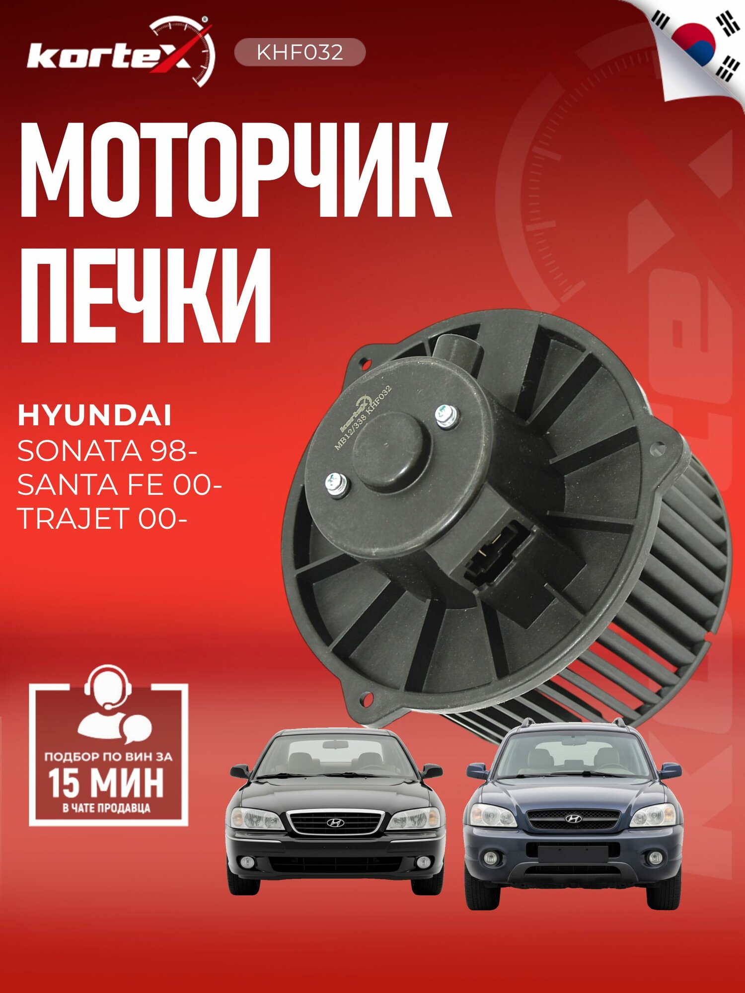 Мотор (вентилятор) отопителя Хендай Санта Фе, Соната, Терракан, Траджет, Xg RF1525, PFN107, MK8042