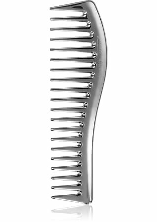 Гребень педикулицидный Janeke Chromium Line Wavy Comb, серебряный, 18.5 x 5 см