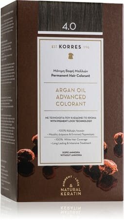 Краска для волос Korres Argan Oil, коричневый, 50 мл