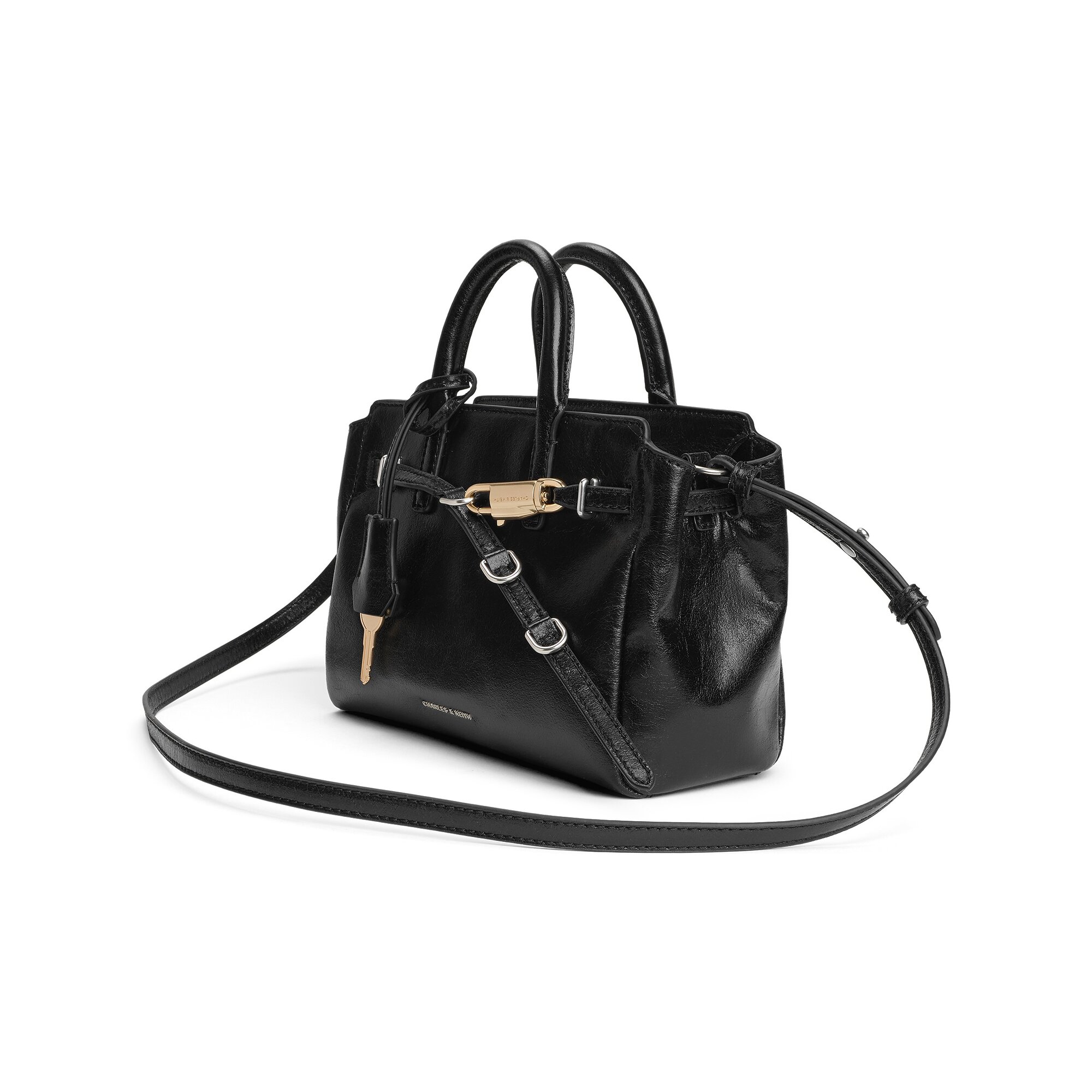 Сумка CHARLES & KEITH, фактура рельефная, черный — фото 1