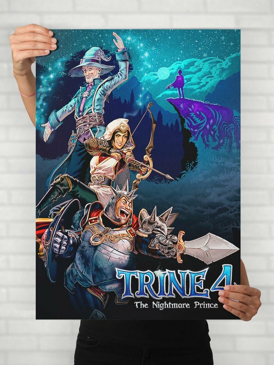 Плакат на стену для интерьера Трайн (Trine 4 - 1) - Постер по игре формата A1 (61x84 см)