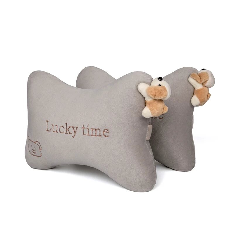 Пена памяти для головы, 2 шт, серый LUCKYTIME для автомобильного сиденья