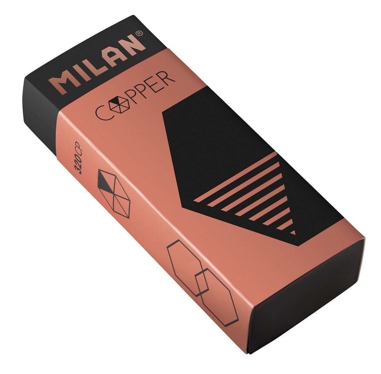 Ластики Milan Nata 320CP Copper 6,1х2,3х1,2 см CPM320CP ассорти цветов с картонным держателем 20 шт