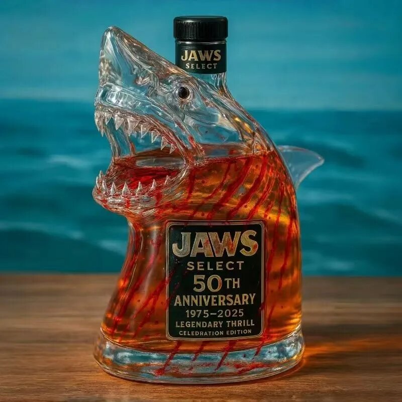 Бутылка Jaws Select 50th Anniversary, 0.3 л, 1 шт, стеклянная, для воды