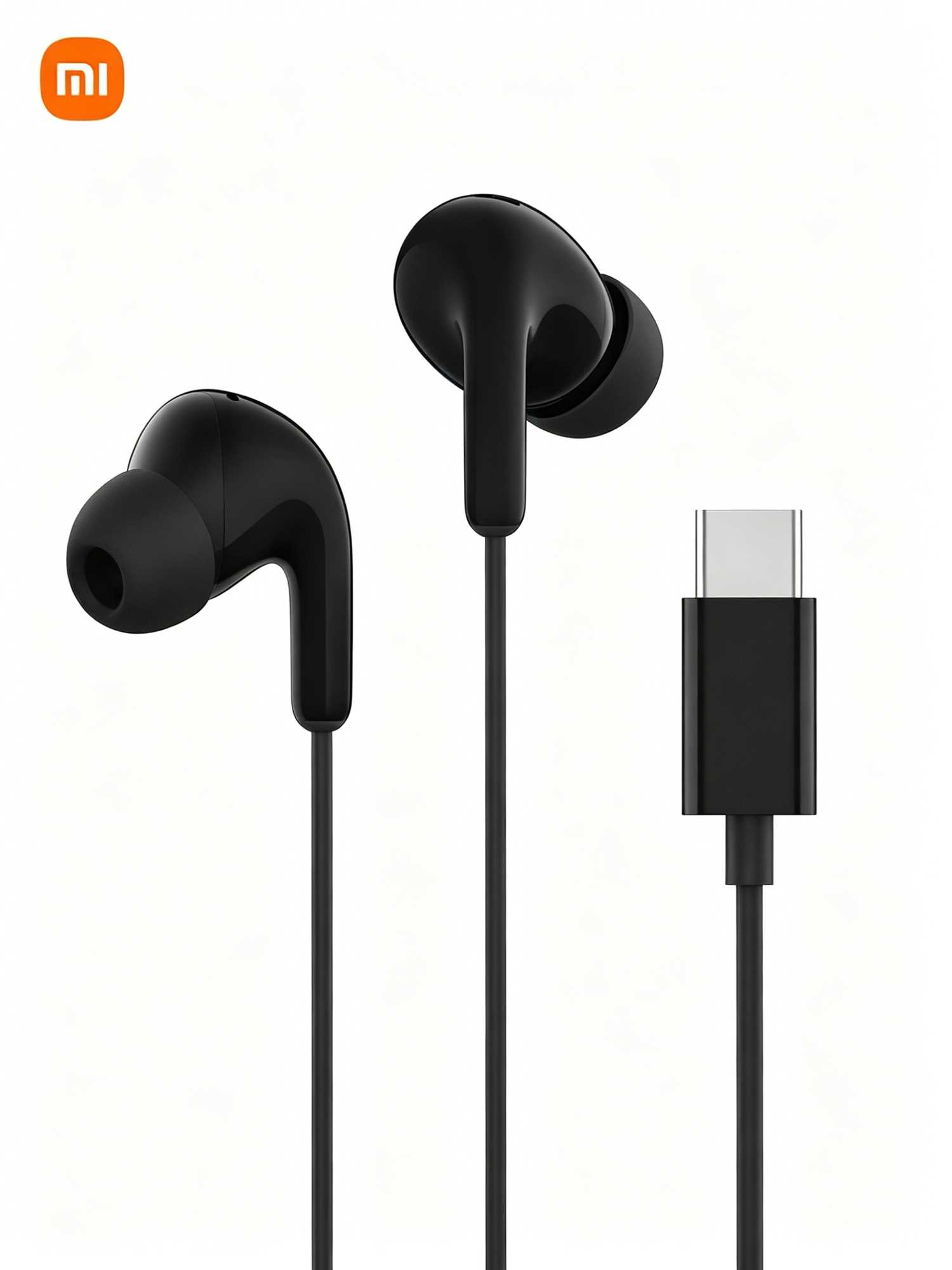 Наушники для телефона Xiaomi Type-C Earphones_White, проводные, с микрофоном, черный
