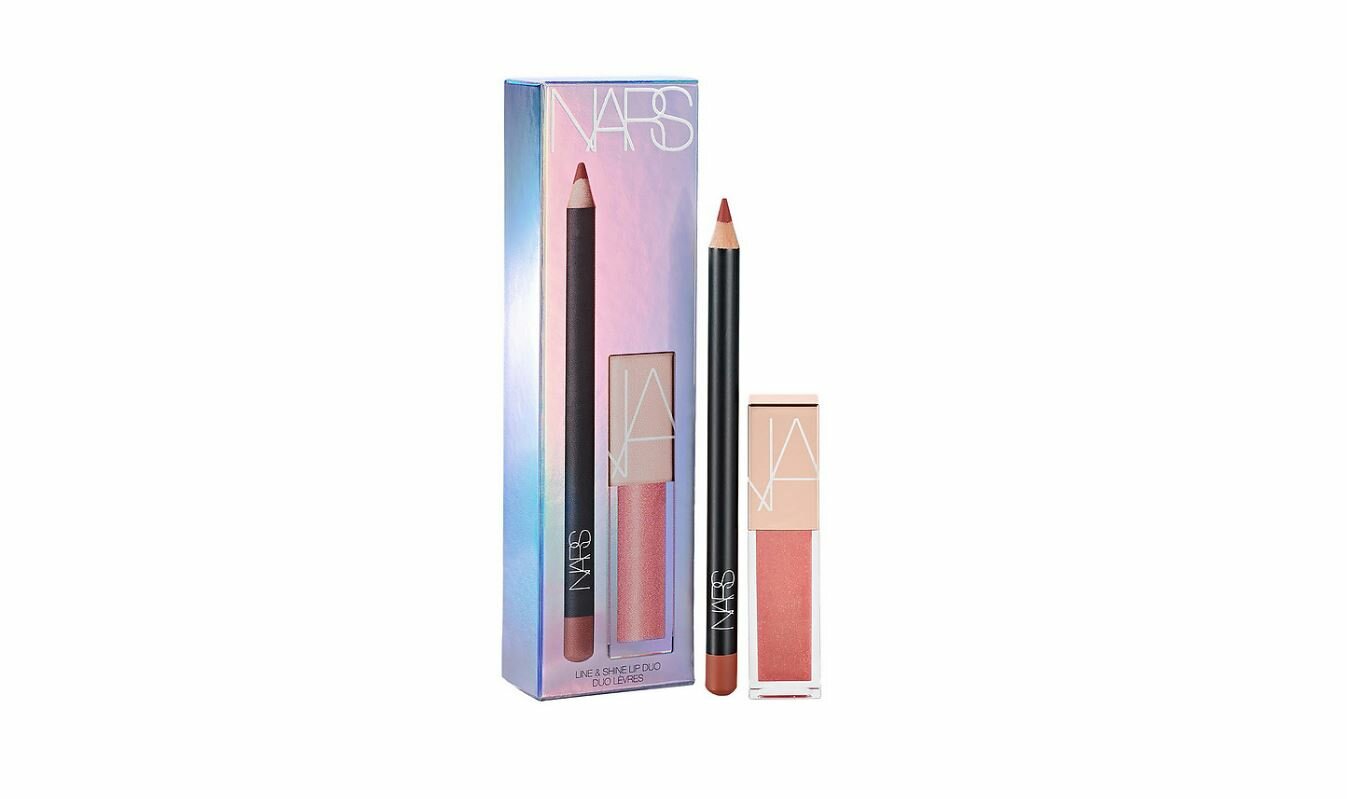 NARS Набор для макияжа губ Line & Shine Lip Duo, ORGASM 3,7 мл + ROSEBUD 1,1 г