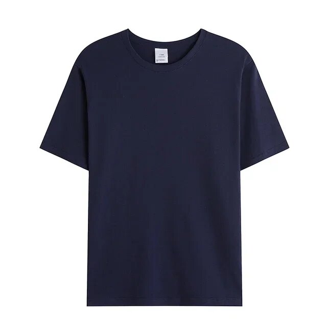 Мужская футболка темно-синяя, 4XL, чесаный хлопок 190 г/кв