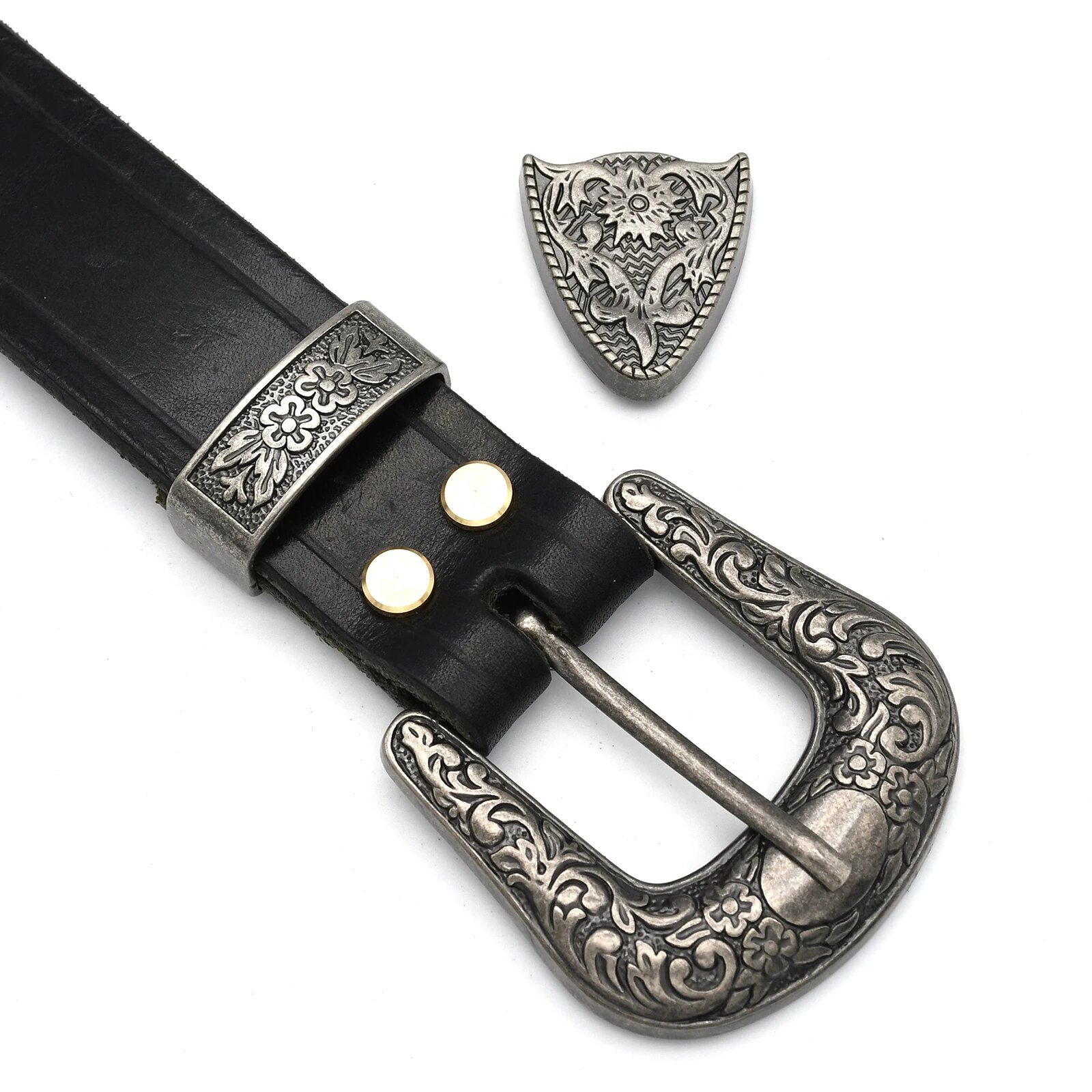 Ремень женский с пряжкой винтажной, цвет Antique Silver