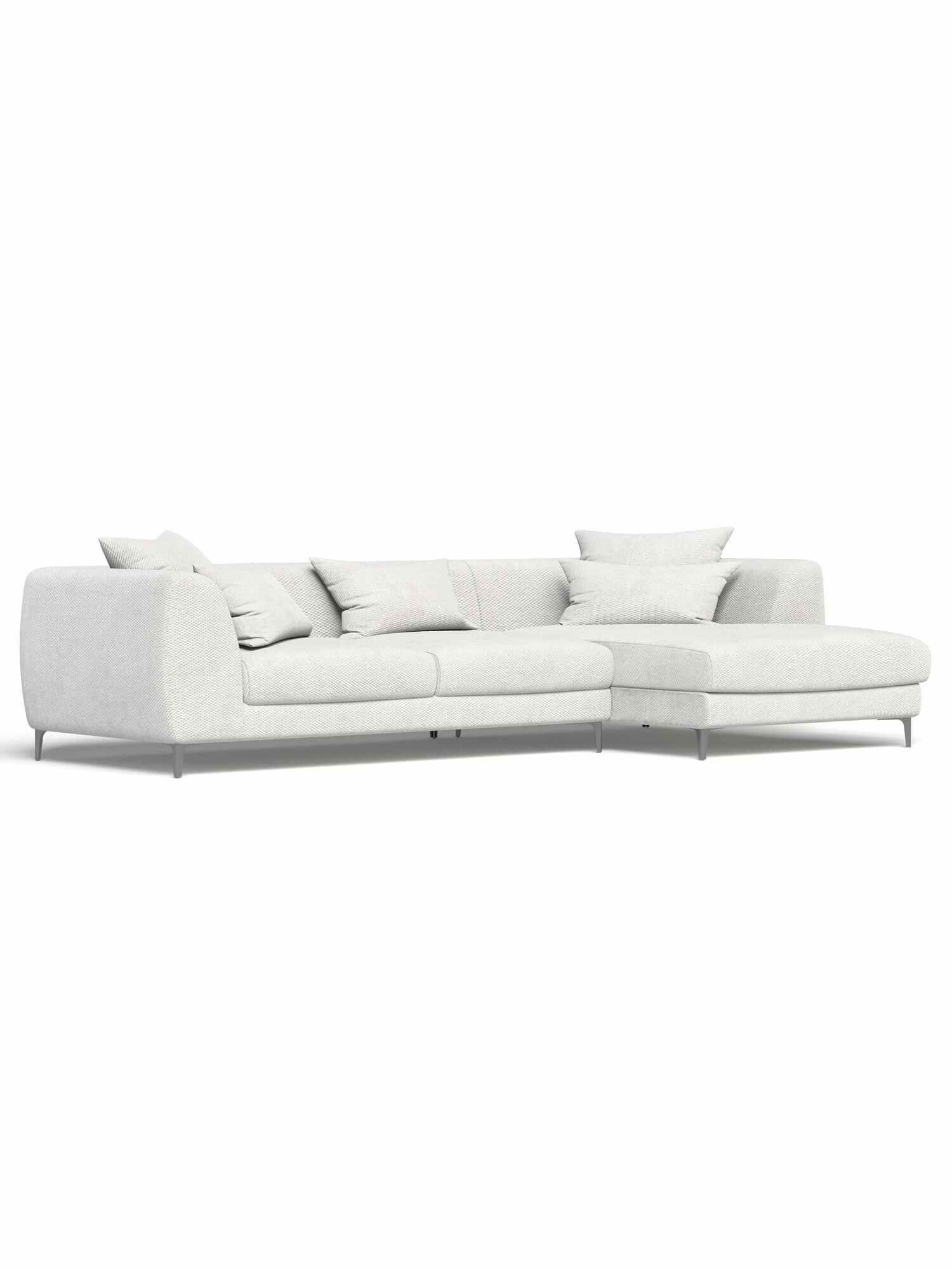 Диван угловой правый Manons Maison Elegant, Молочный шенил, 285х105х70 см