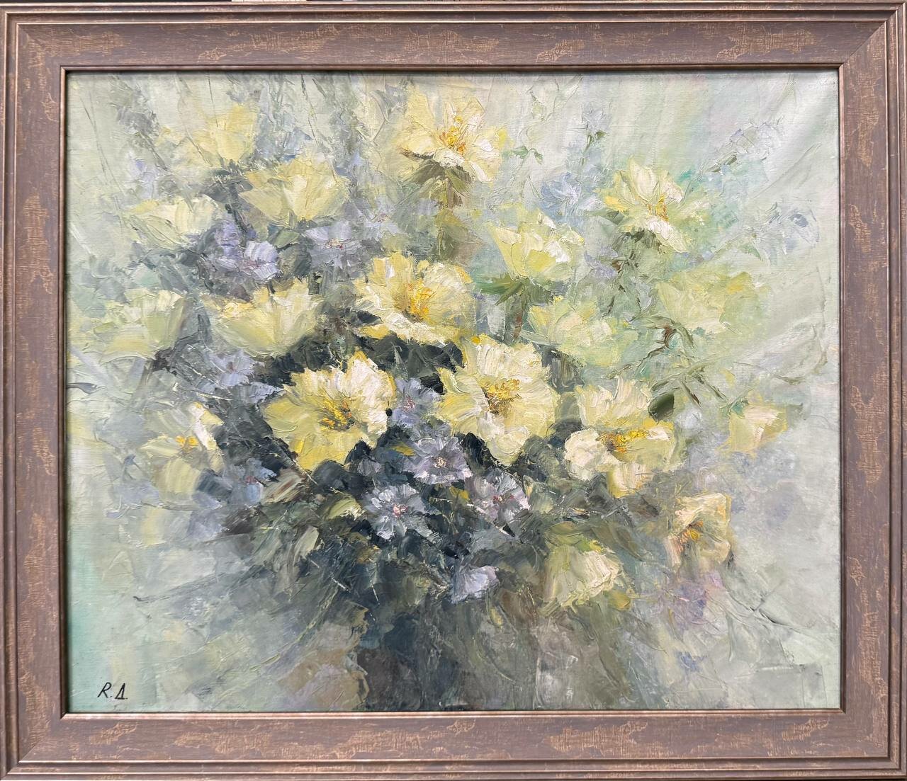 Картина маслом, натюрморт "Желтый букет". Холст/Масло, 2013. Размер 50х60. Автор Дауров Р.