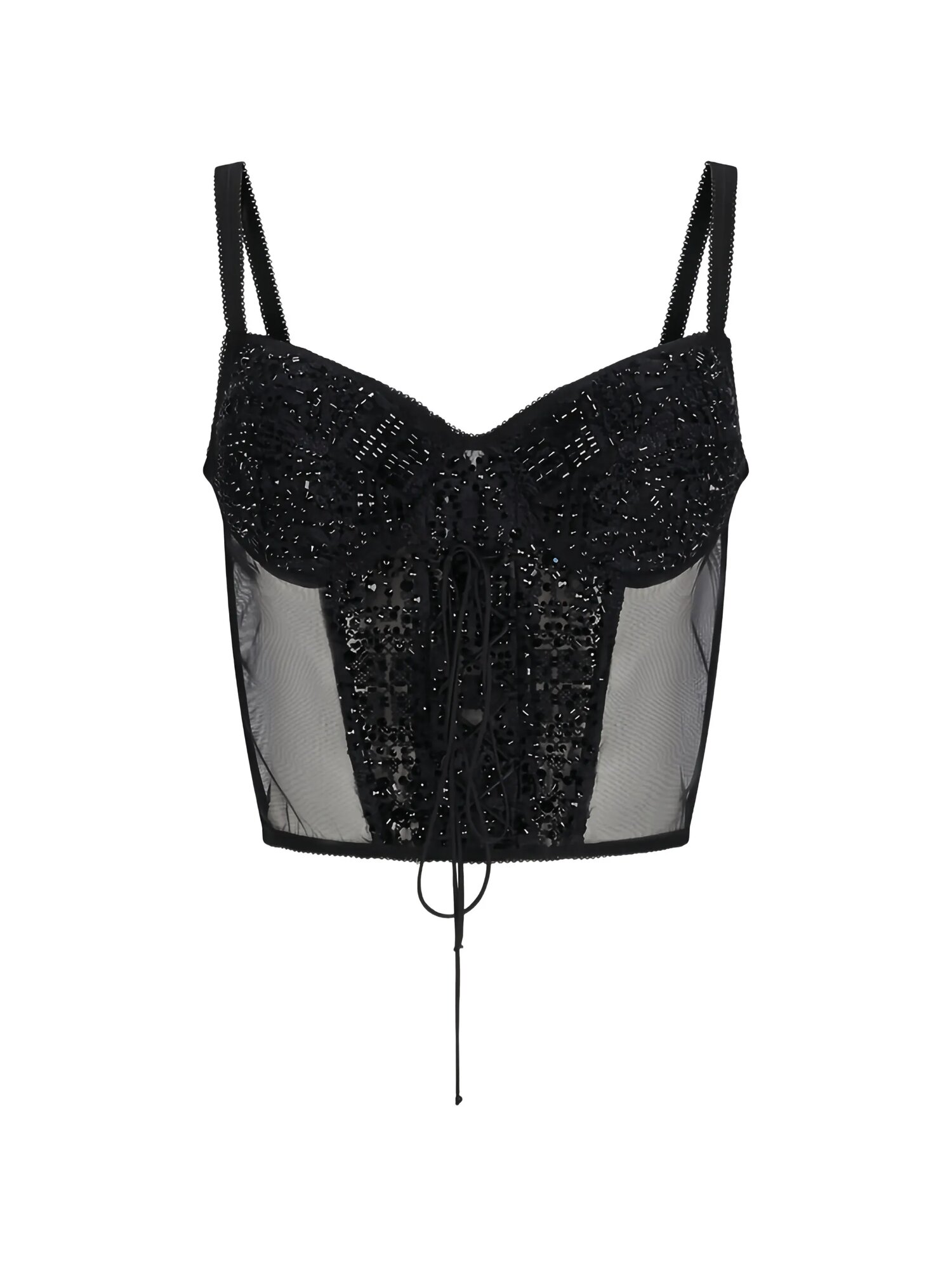 Топ Bead-embellished lace-up top