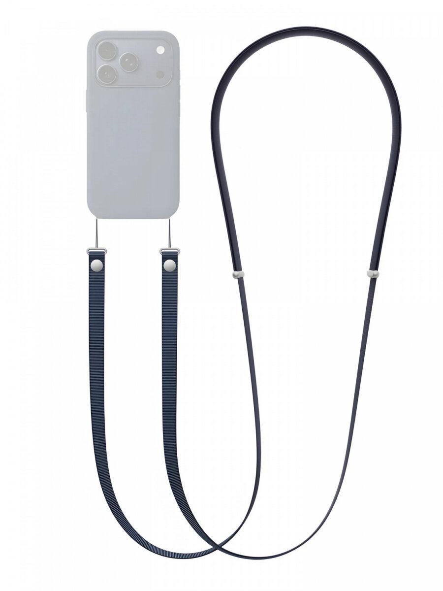 Нейлоновый ремешок для телефона Crossbody Strap, Регулируемый 98-192 см, Dark Blue