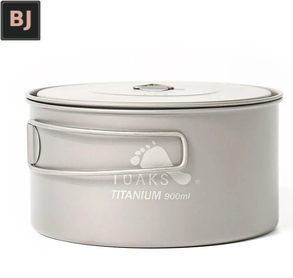 Котелок туристический Toaks 900 мл с крышкой и складной ручкой