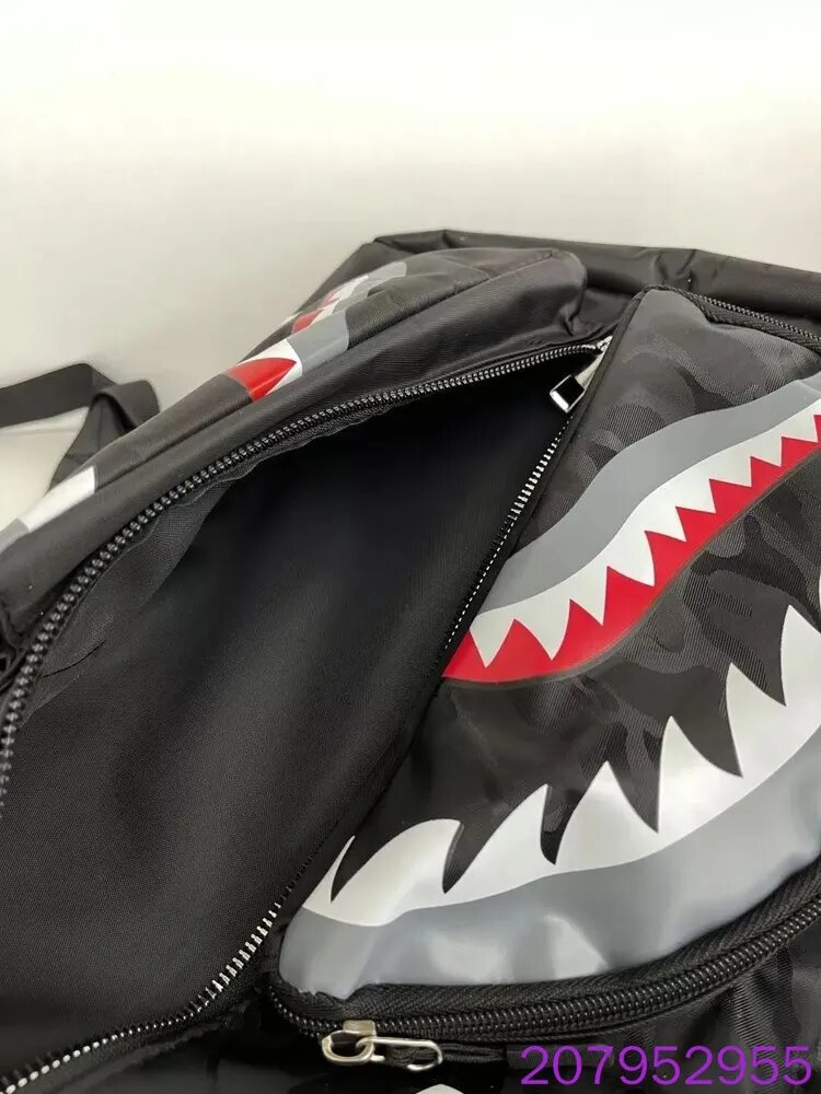 Рюкзак Bape Shark, вместительный рюкзак с двумя раздельными карманами, для школьных принадлежностей — фото 1