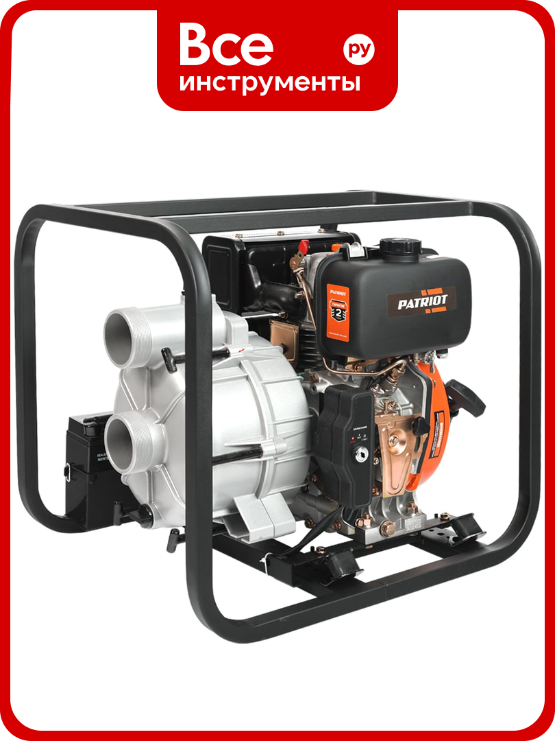 Мотопомпа PATRIOT MPD 3072 SFE 335101650, для полива очистки загрязненных водоемов откачки котлованов, зеленый,