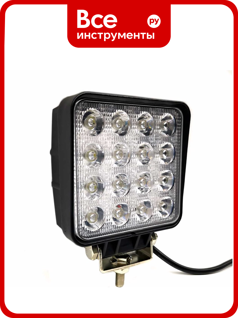 Светодиодная фара Вымпел WL-148CS /дальн. свет, кв. мет. корп. 16 LED, 48W/ 5201
