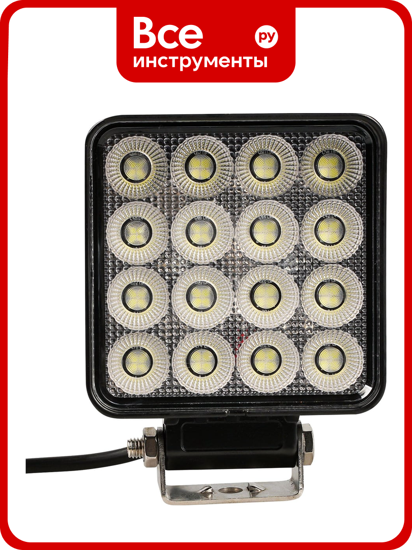 Фара светодиодная квадратная Airline 64 LED рассеянный свет, 64 Вт (108x108x50 мм) 12/24 В PRO ALED107
