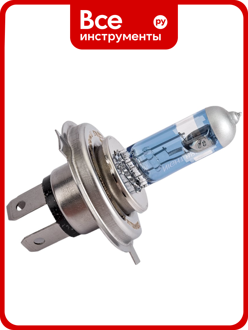 Автолампа Osram H4 P43t NIGHT LASER с галогенным источником, холодный белый свет, функция ночного режима