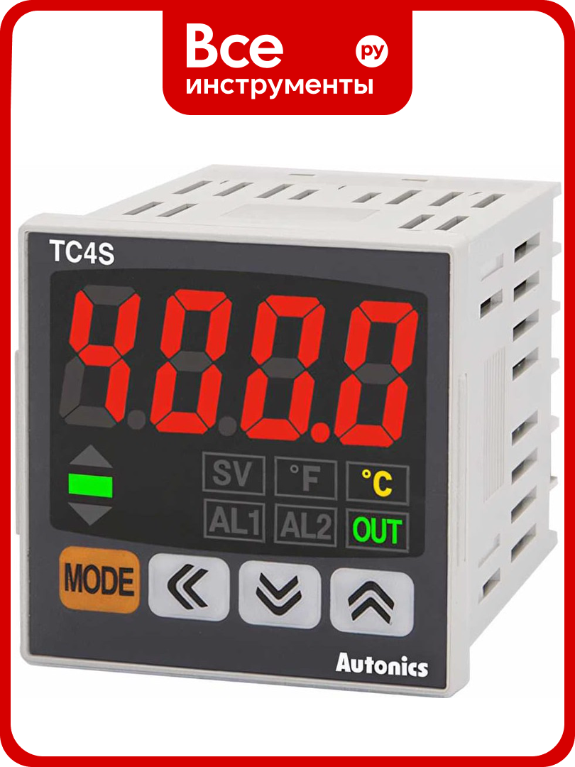 Температурный контроллер Autonics TC4S-14R 00000012273, 3 А, монтаж, двухвыходной, защита IP44, напряжение 110‑240 вольт